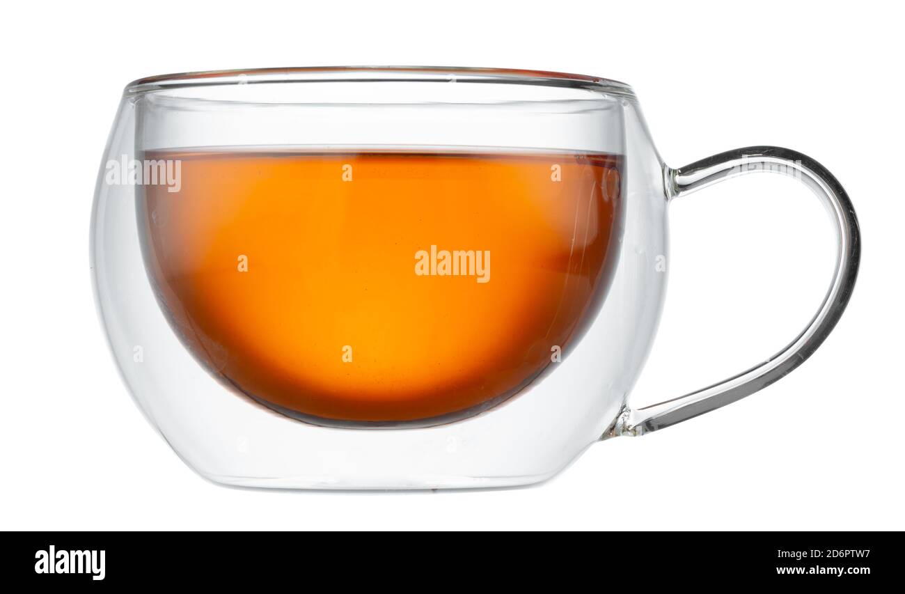 Glass cup of tea isolated on white background Stock Photo - Alamy