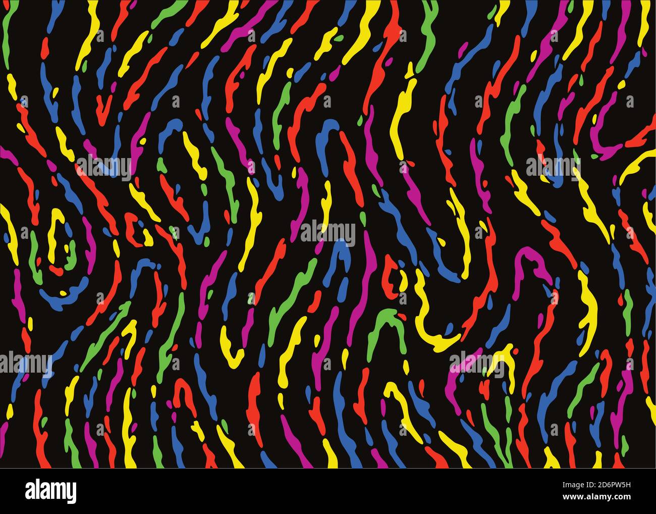 Psychedelic Abstract Background. Neon colors and black pattern. Vector ...