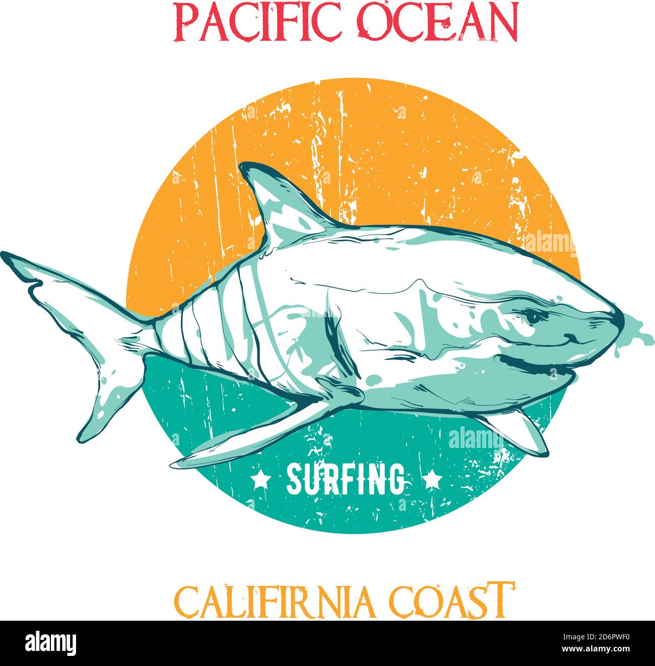 Shark poster design Cut Out Stock Images & Pictures - Alamy