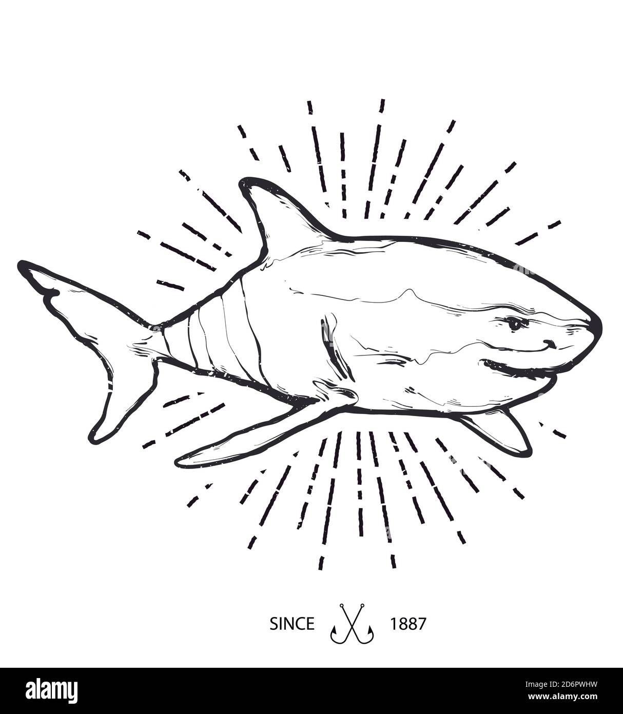 Shark poster design Cut Out Stock Images & Pictures - Alamy