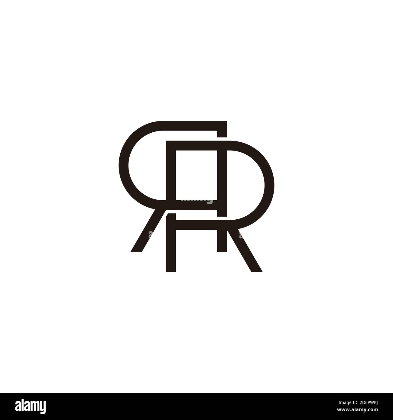 letter RR linked overlapping line geometric logo vector Stock Vector ...