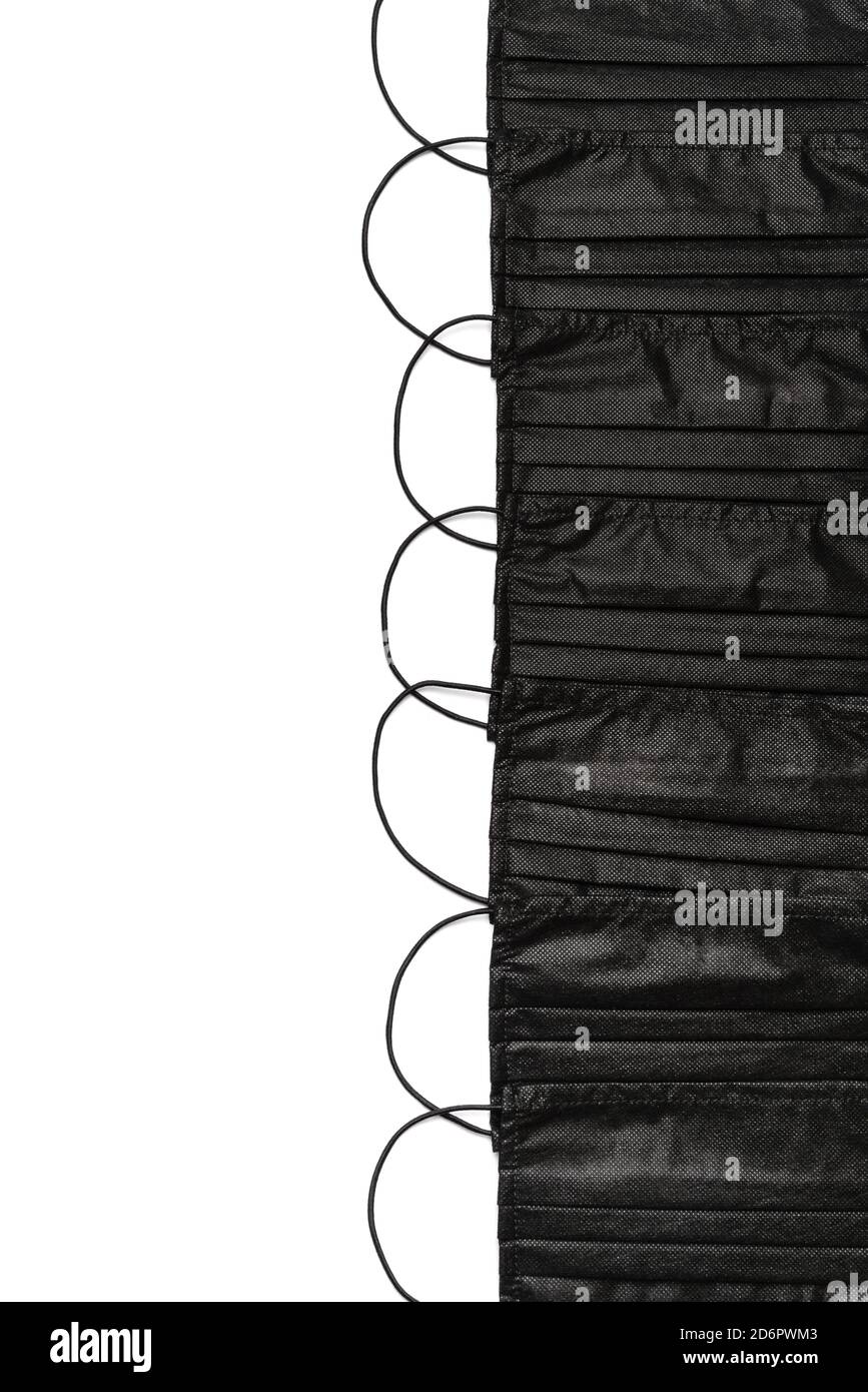 Border made of Disposable medical face masks on white background Stock ...