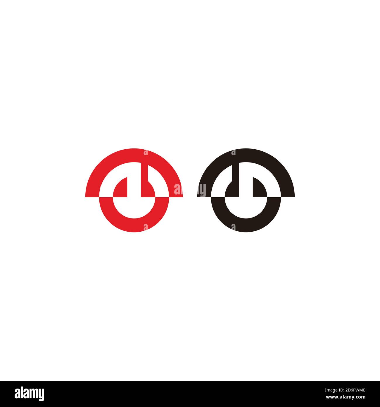 abstract power button negative space geometric symbol logo vector Stock ...