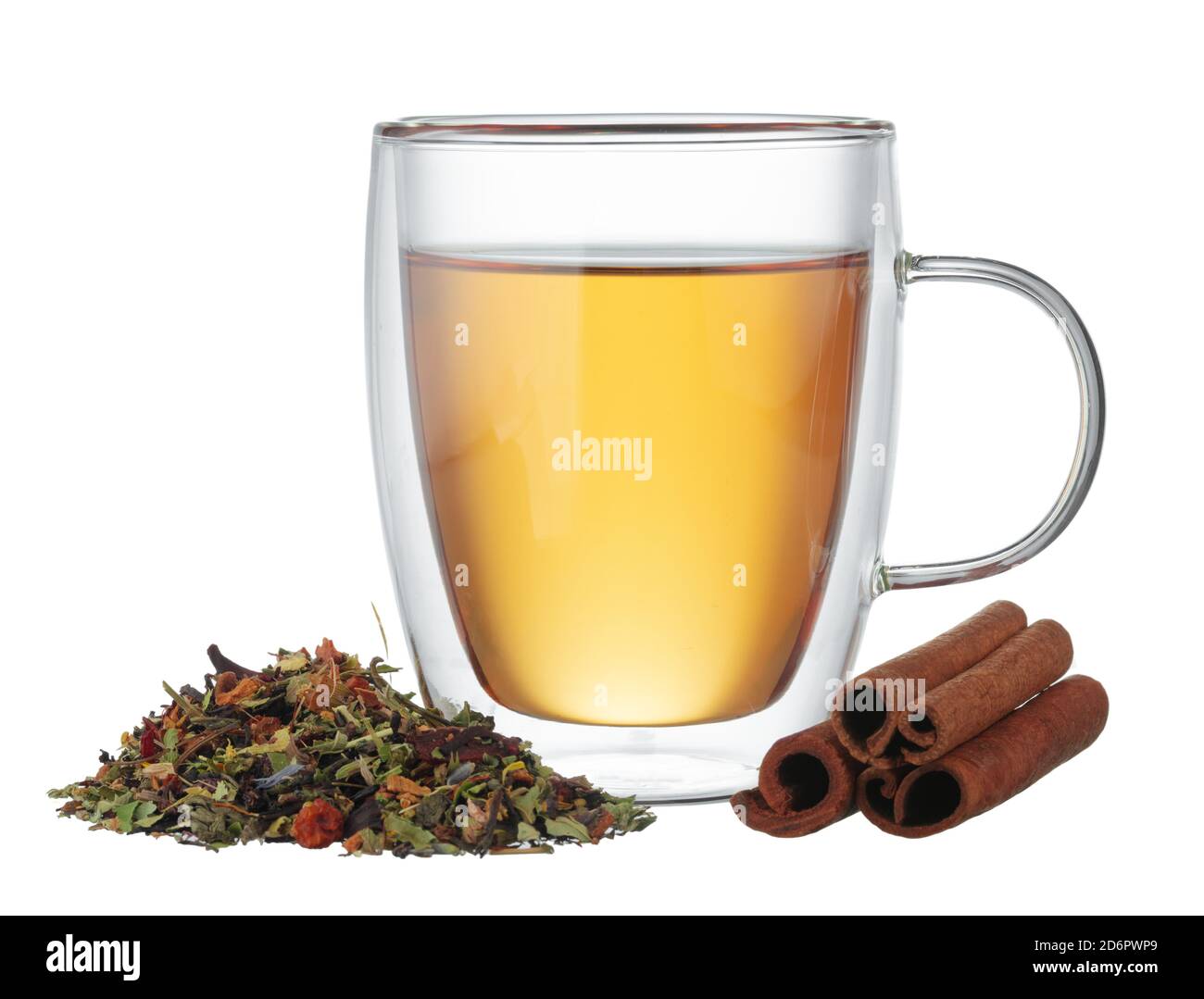 Glass cup of tea and cinnamon sticks isolated on white Stock Photo - Alamy