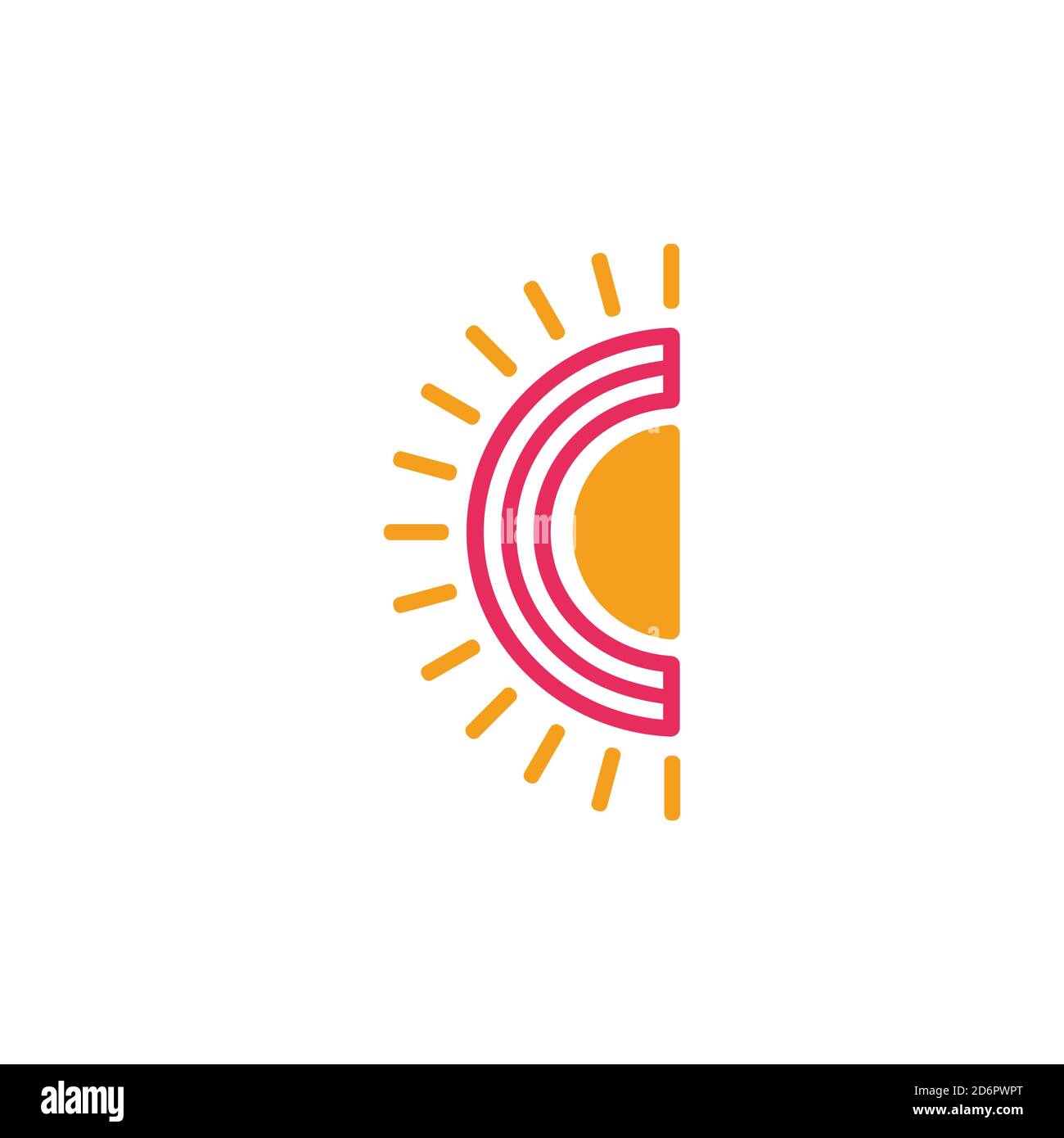 letter c sun rays stripes geometric design logo vector Stock Vector ...