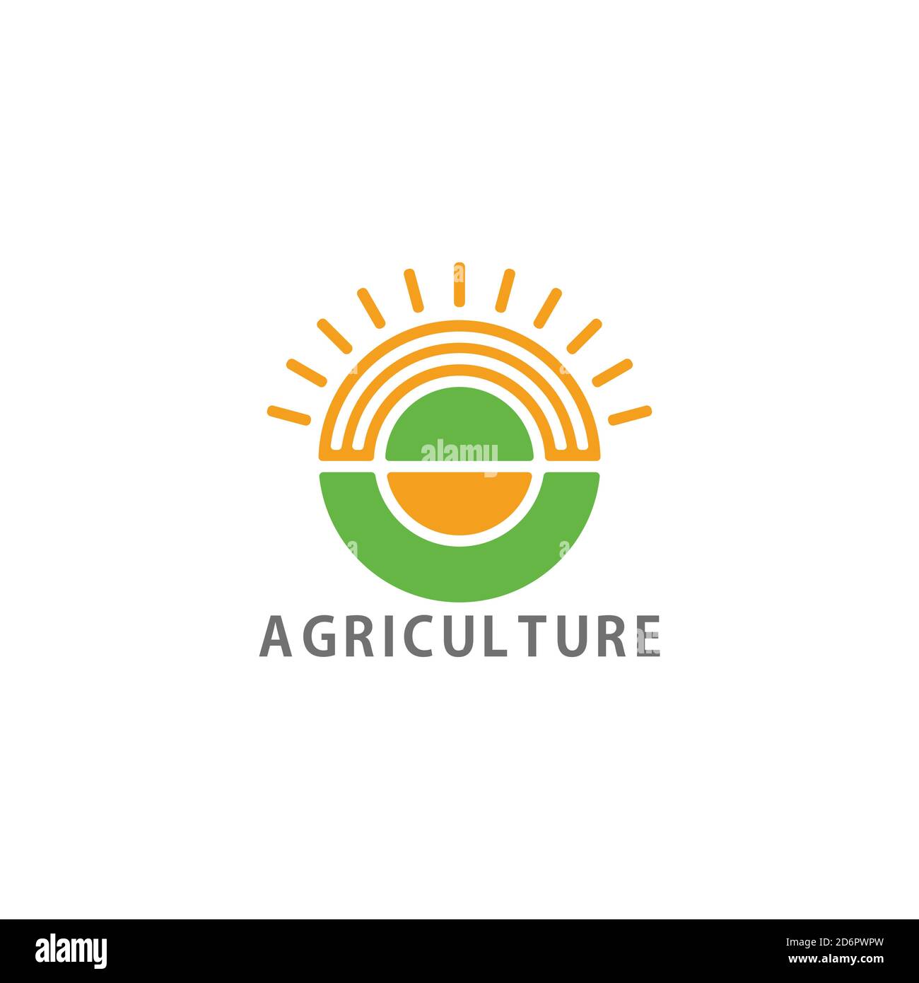 circle sun green land field agriculture symbol logo vector Stock Vector ...