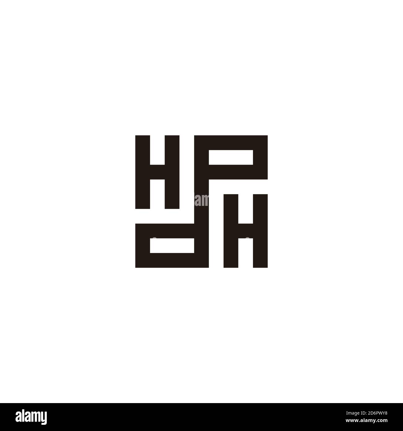abstract letter hp geometric line square logo vector Stock Vector Image ...