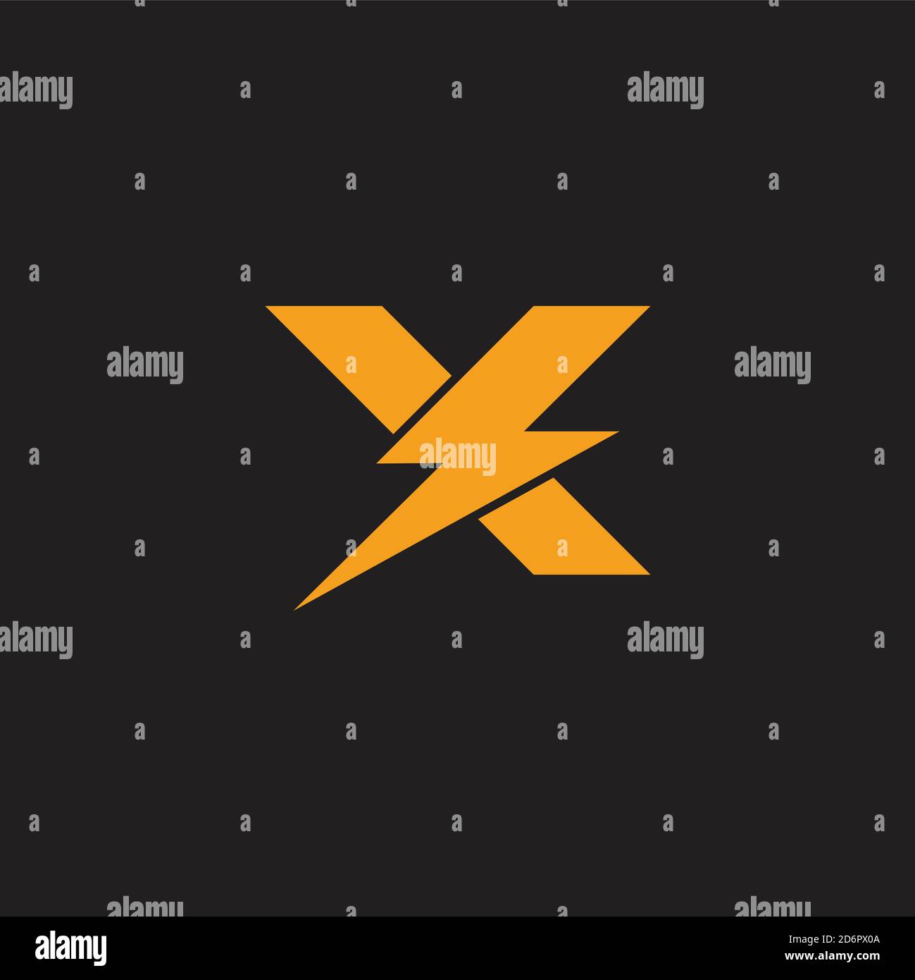 x thunder shape simple flat geometric logo vector Stock Vector Image ...