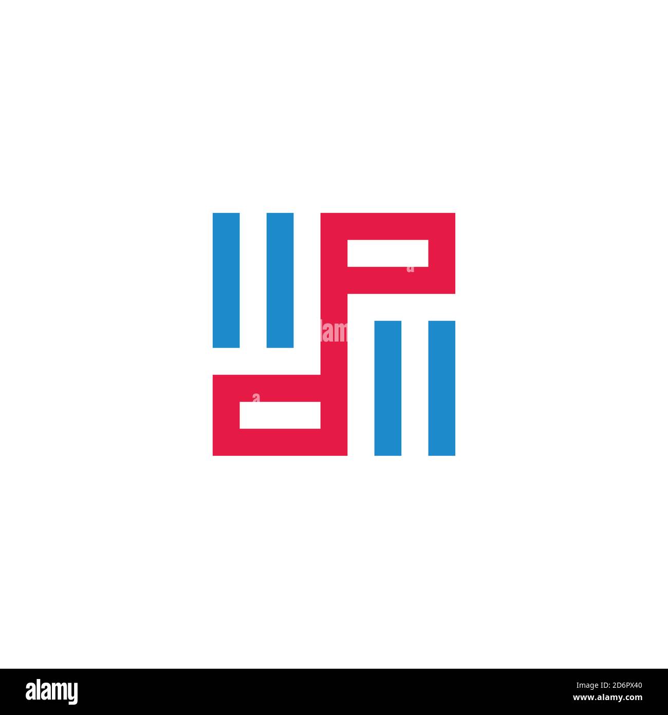 letter dp simple geometric stripes line square logo vector Stock Vector ...