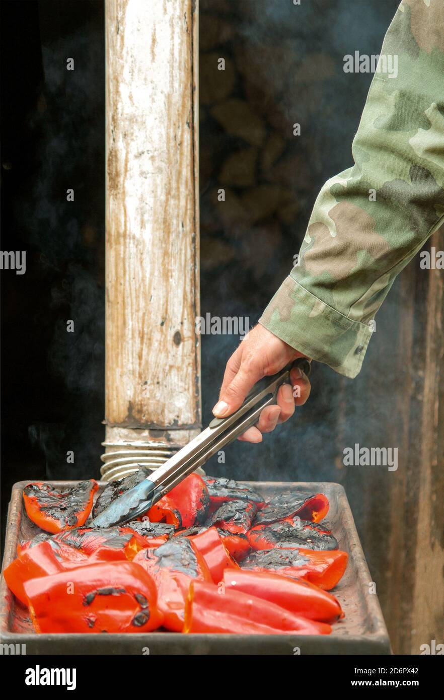 Prepare peppers in the traditional way Stock Photo - Alamy