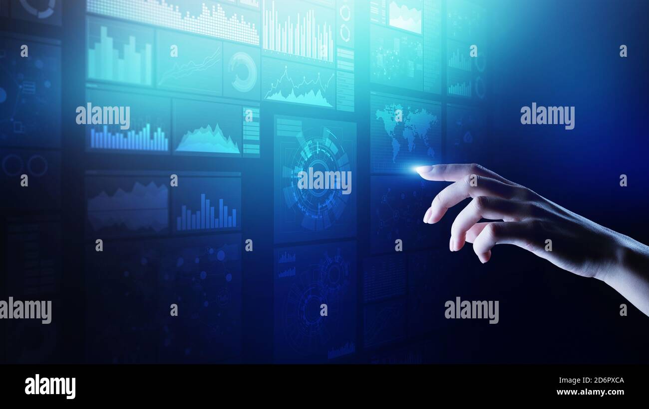 Applications icons on virtual screen, technology, development ...