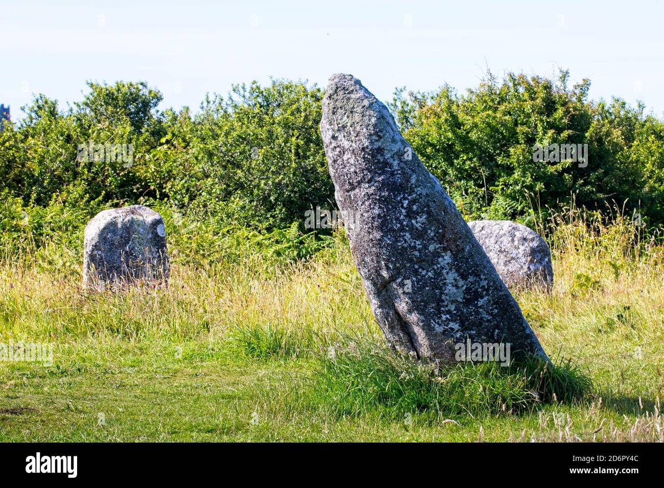 The central leaning stone of the Boscawen-un Stone Circle, a late ...