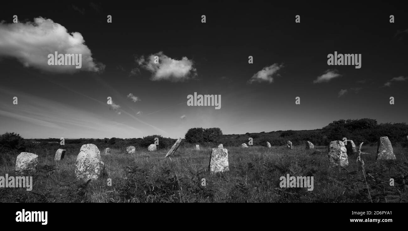 Boscawen-un Stone Circle, a late Neolithic-early Bronze Age (approx ...
