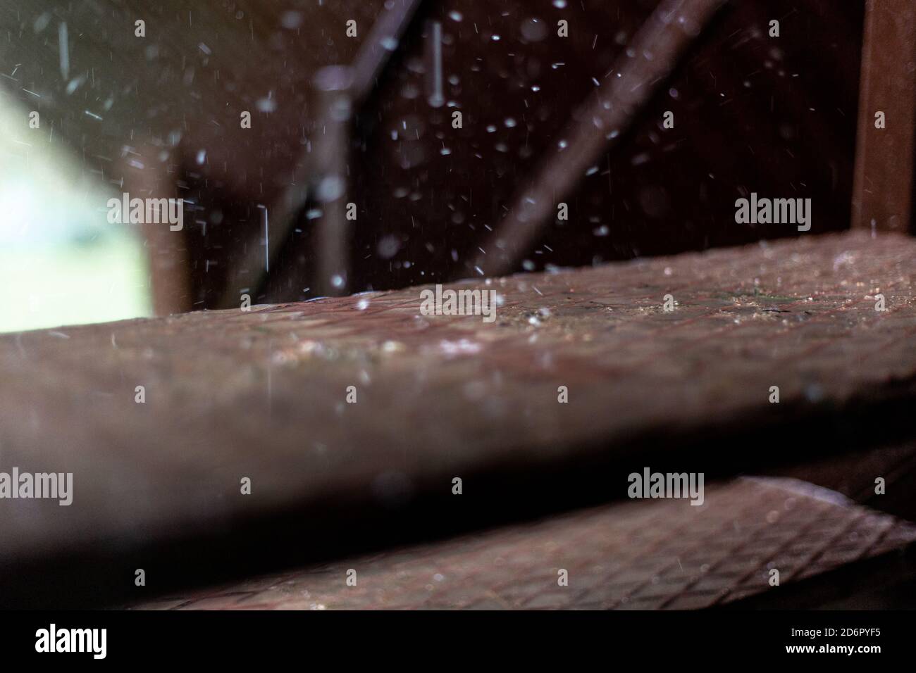 Raindrops dripping on the steps Stock Photo - Alamy