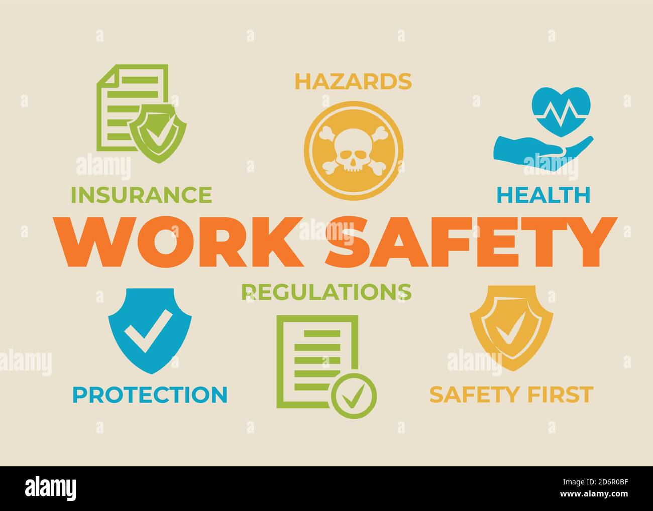 Work safety Concept with icons and signs Stock Vector Image & Art - Alamy