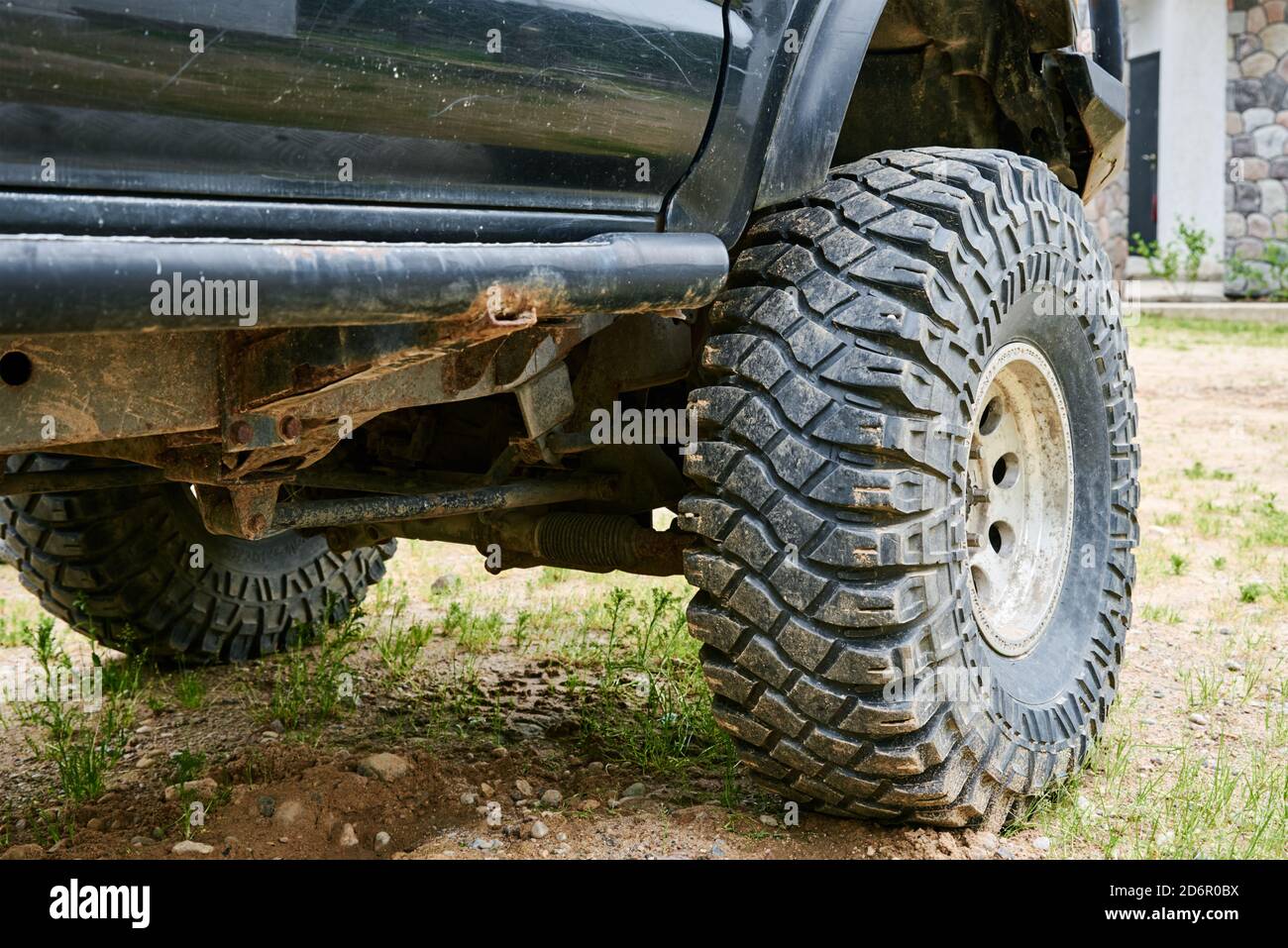Car SUV wheel with protector outdoor, close up Stock Photo - Alamy