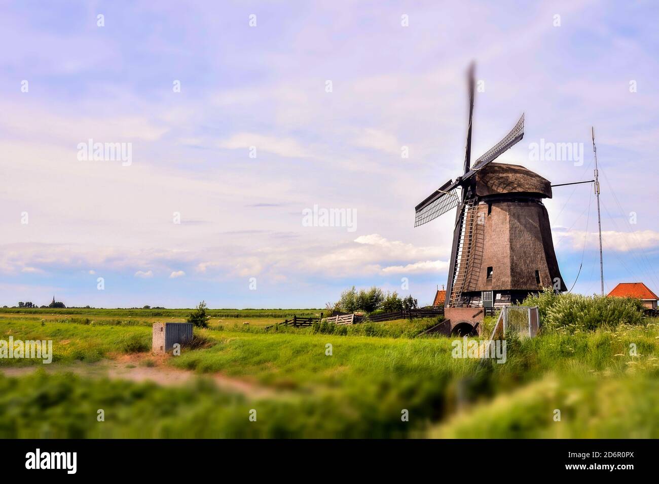 Classic Vintage Windmill in Holland Stock Photo - Alamy