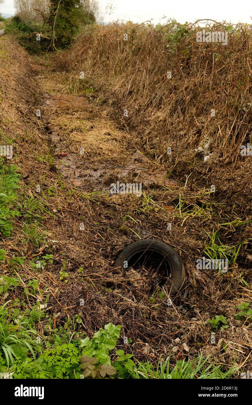 Rubbish in drainage ditch hi-res stock photography and images - Alamy
