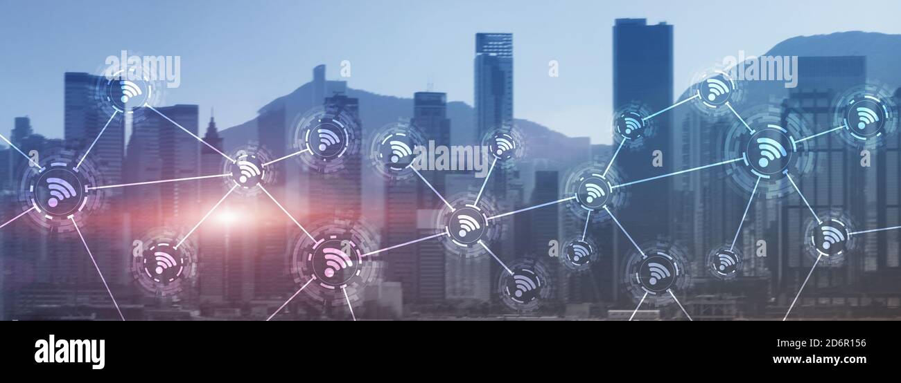 Wifi city communication technology fast internet connection 5g wireless ...