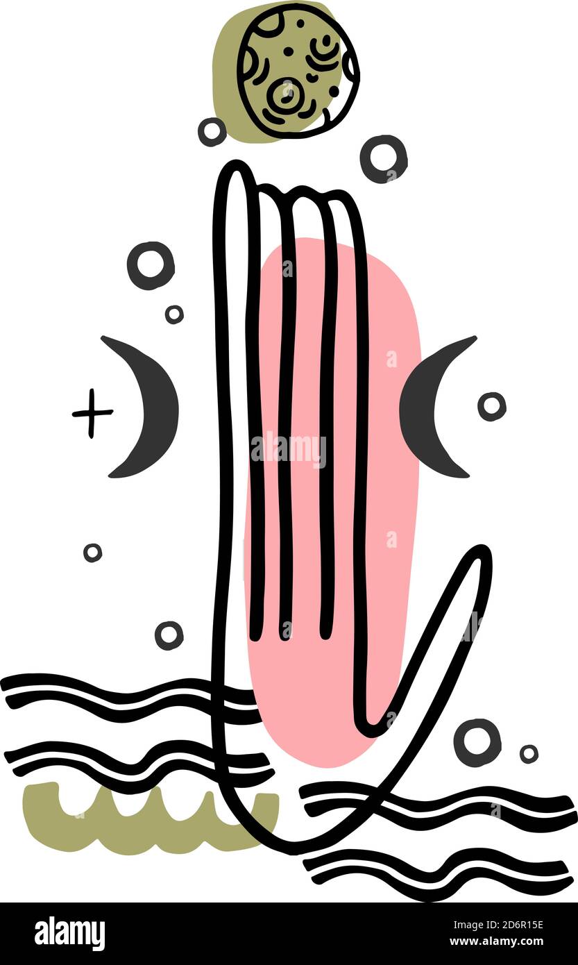 Abstract form drawing style.Decoration element isolated in white ...