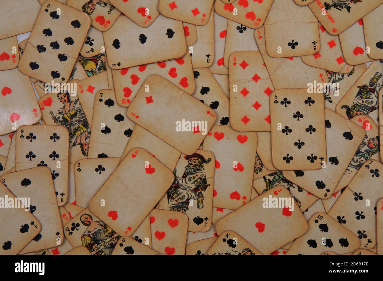 old poker cards texture as nice game background Stock Photo - Alamy