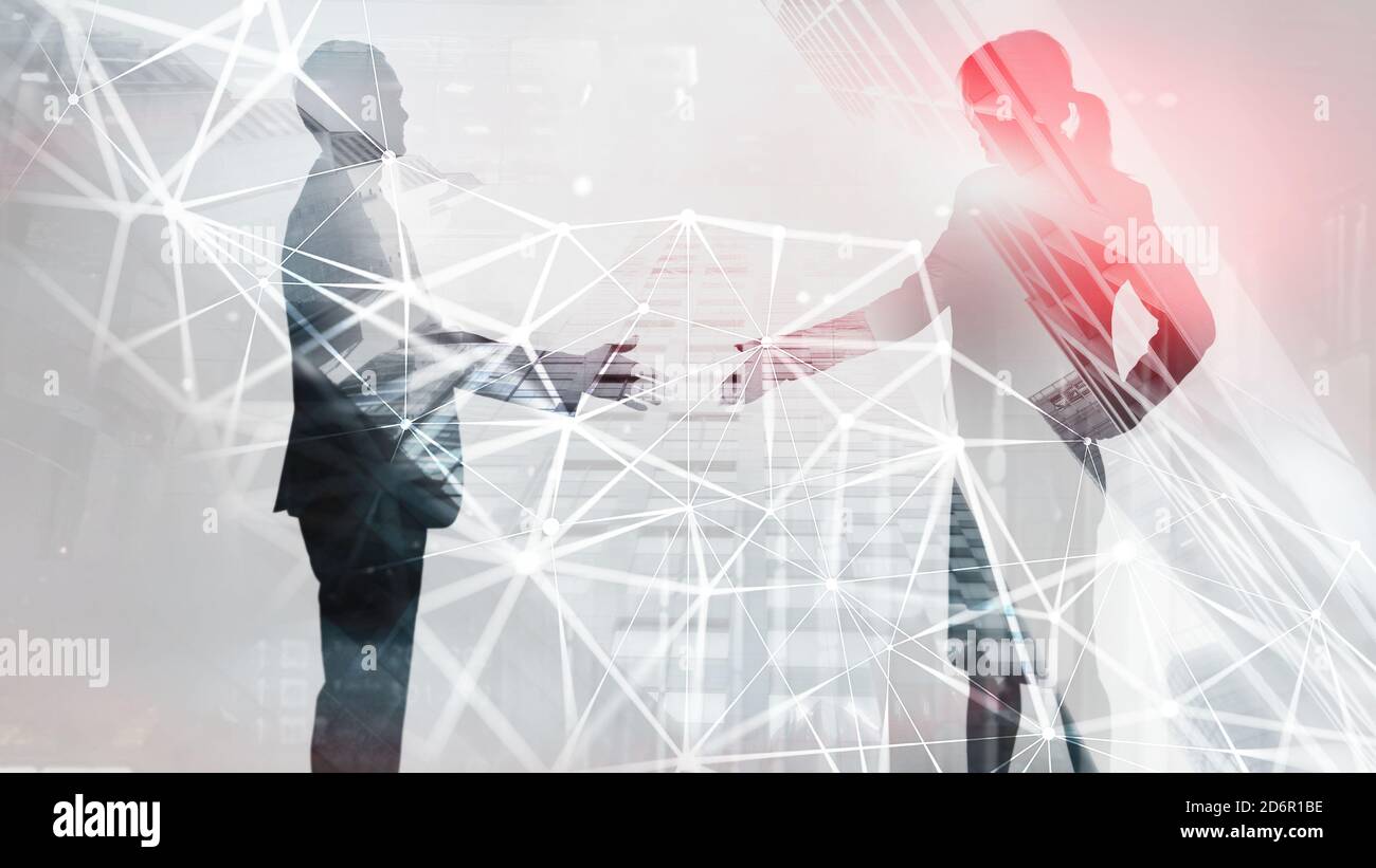 Internet technology connection, network people connection. Network ...