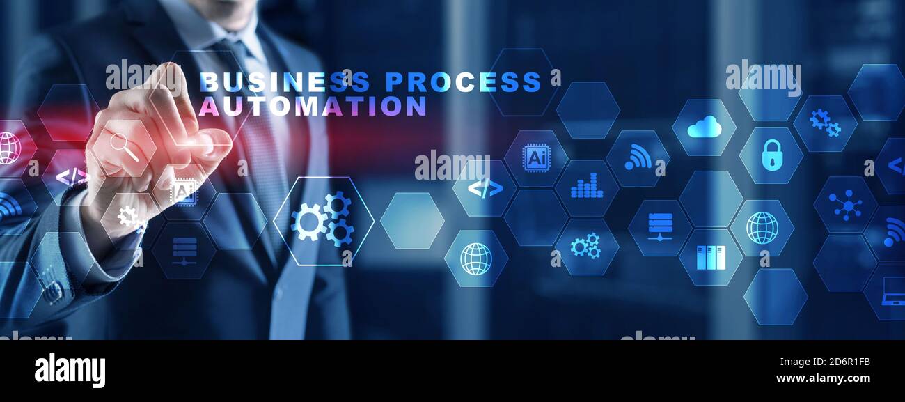Business process automation BPA. Mexed Media Background Stock Photo - Alamy