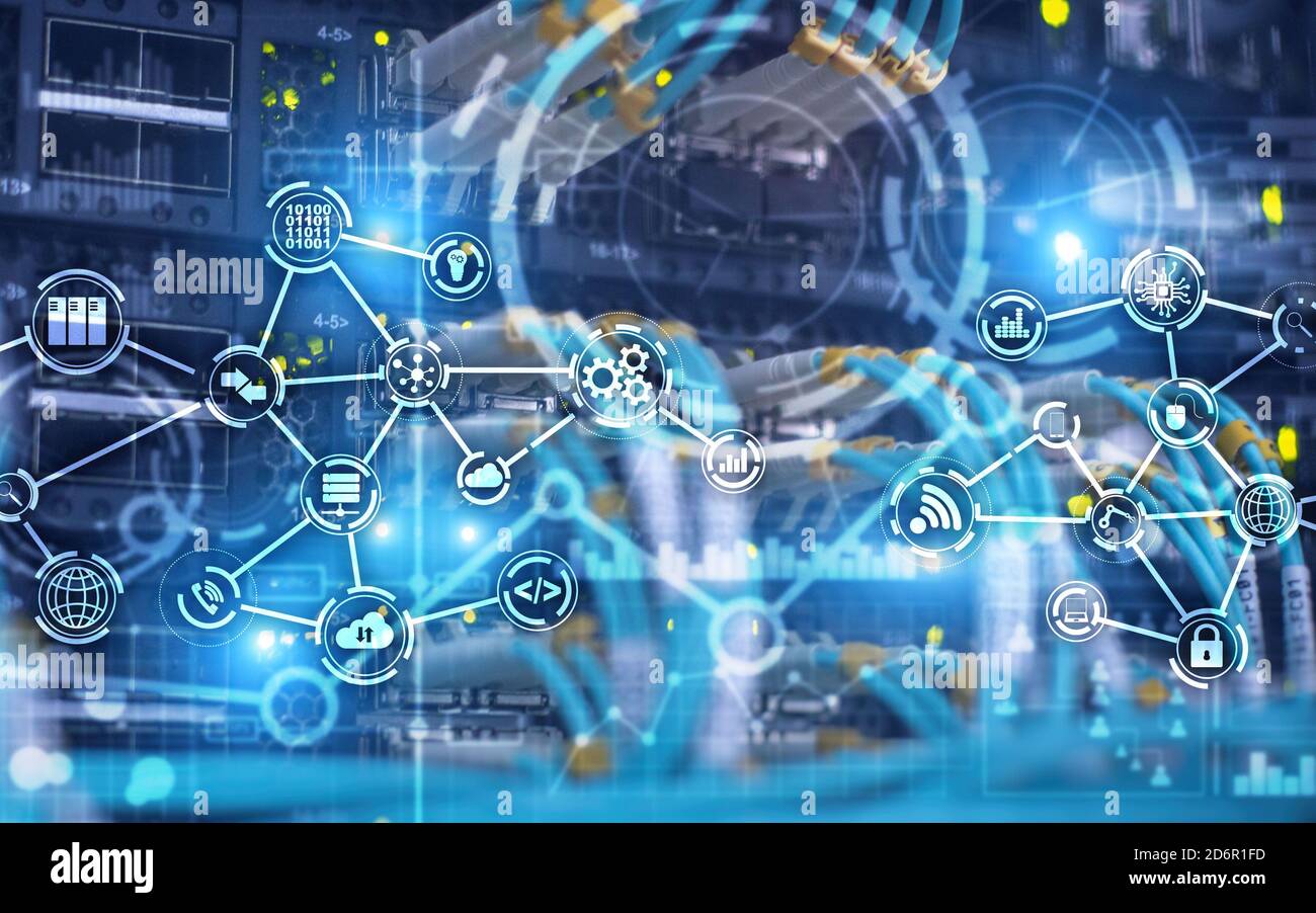 Server room IOT communication Smart industry internet of things concept ...