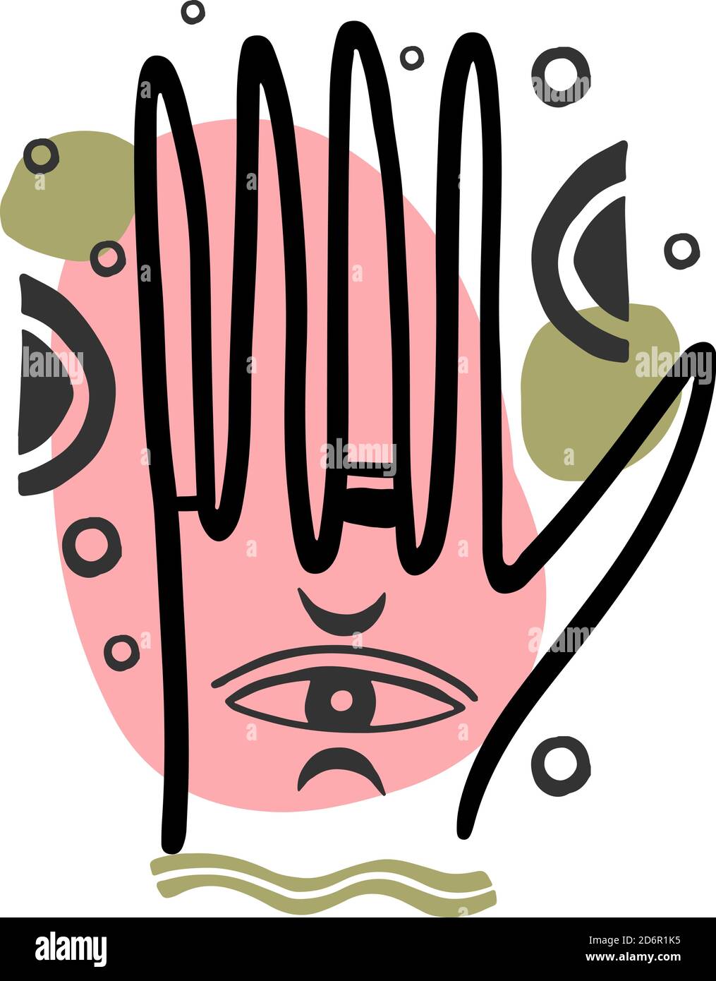 Abstract form drawing style.Decoration element isolated in white ...