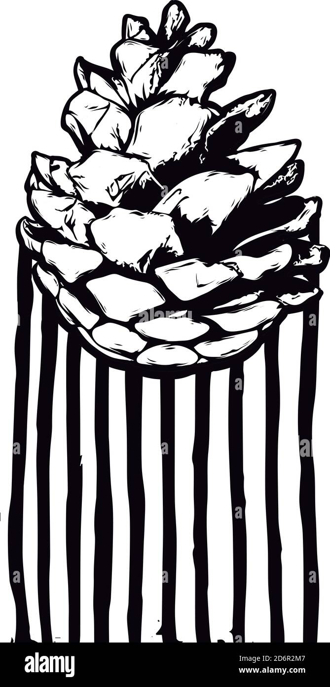 Pine cone icon black Black and White Stock Photos & Images - Alamy