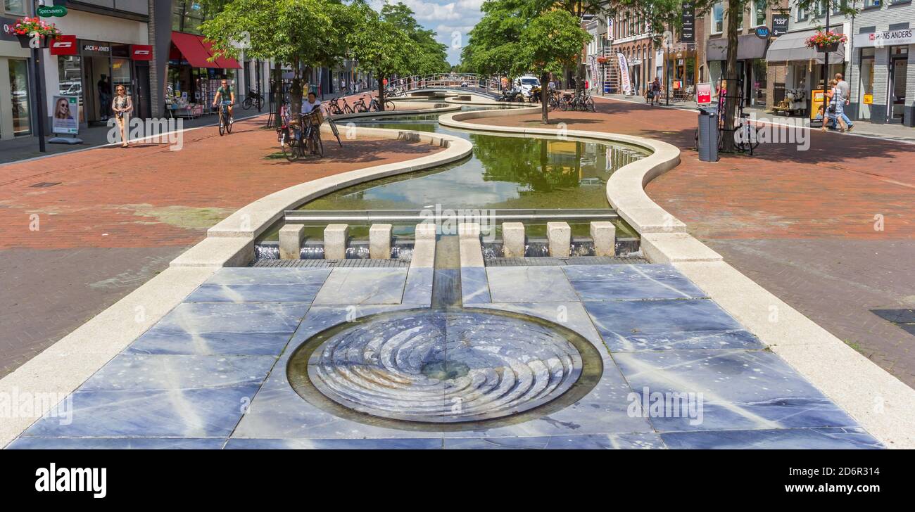 Panorama of the meandering Cascade canal in Hoogeveen, Netherlands ...