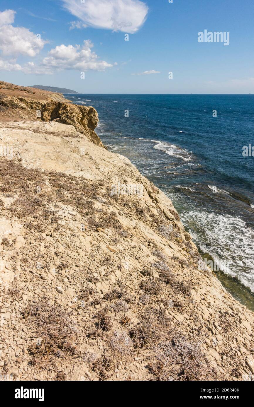 Hiking path rocky coast near Tarifa, Strait of Gibraltar, Natural ...