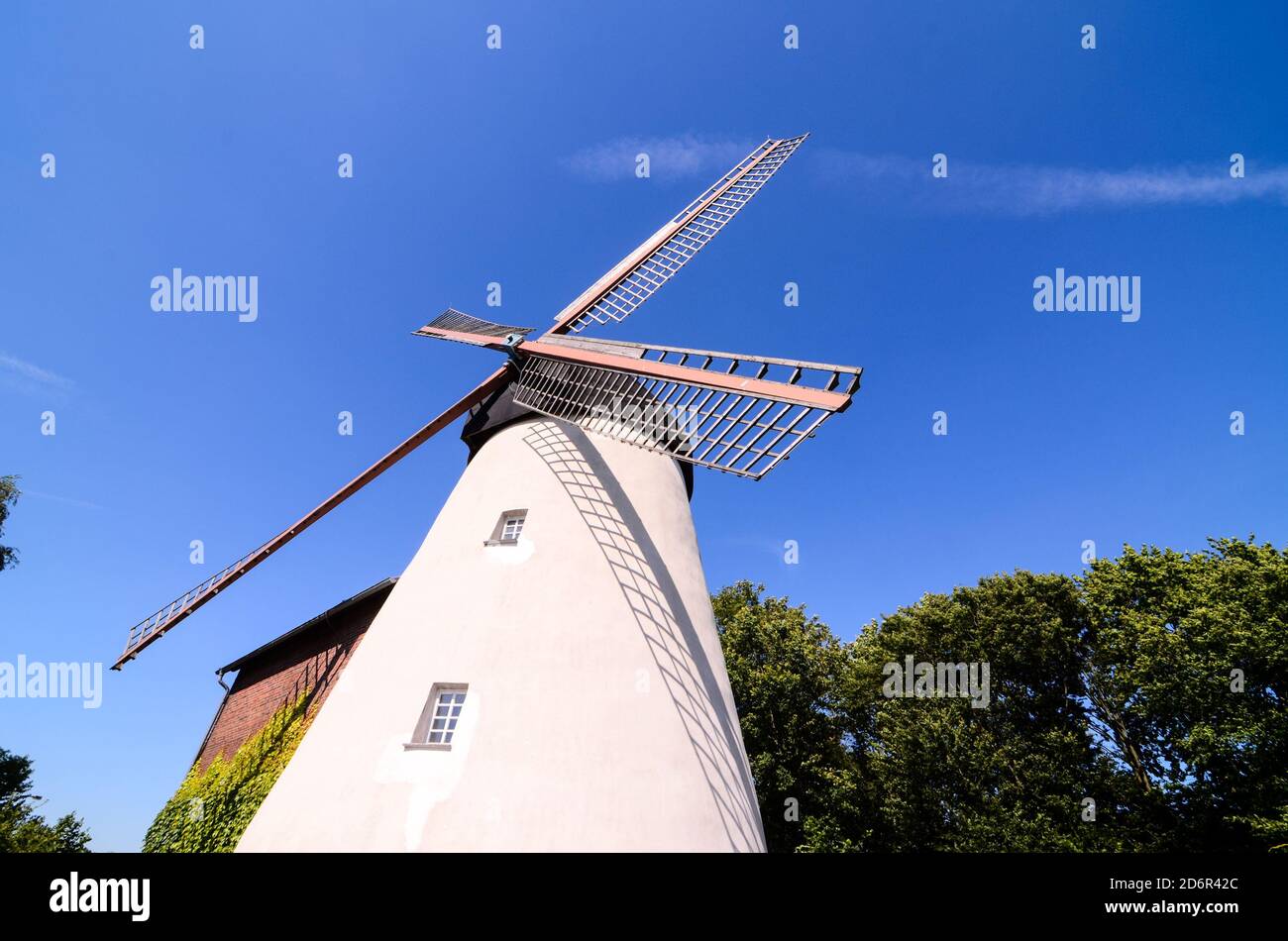 Traditional White Windmill Stock Photo - Alamy