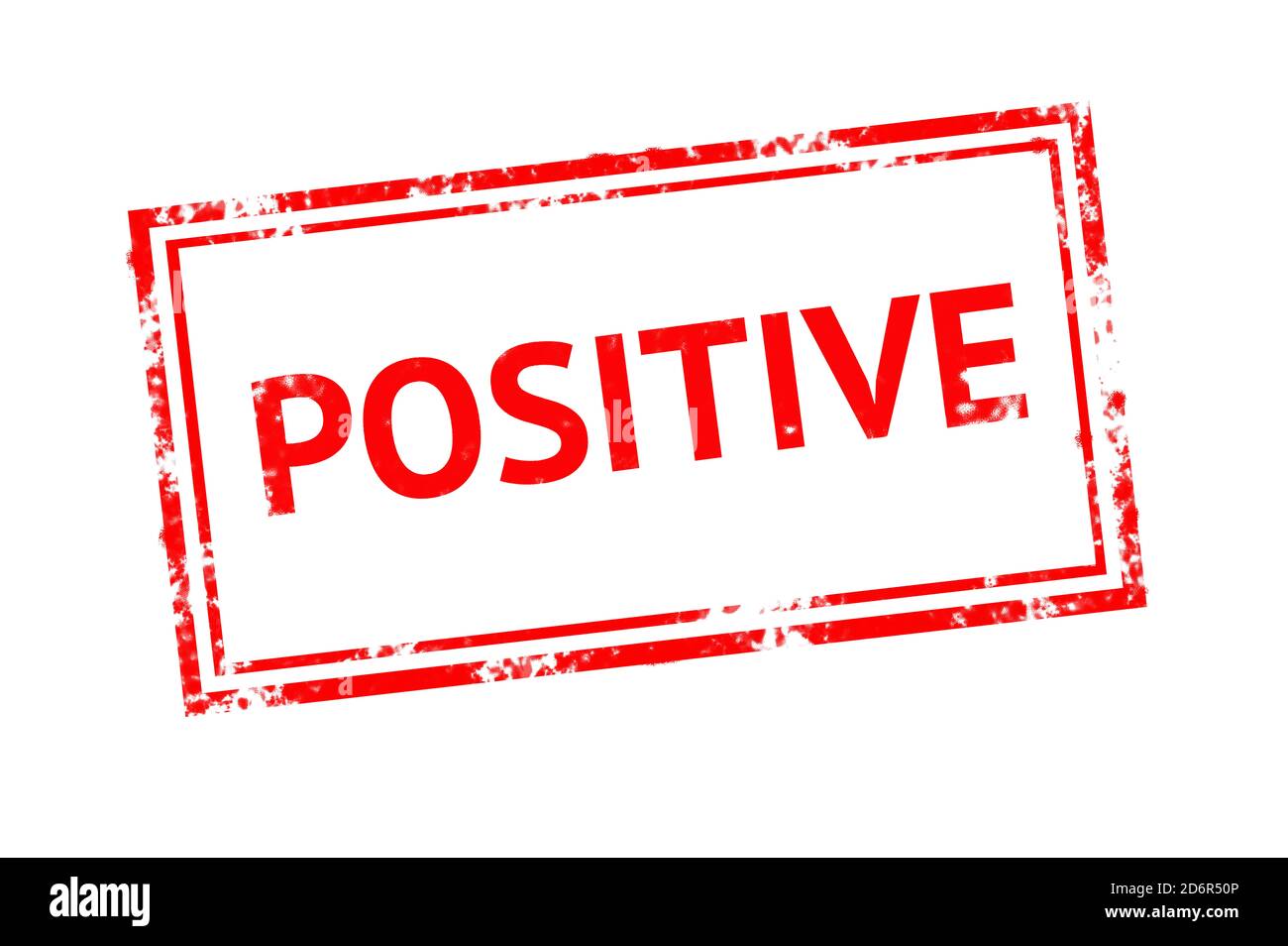POSITIVE - text by red rubber stamp, concept picture Stock Photo - Alamy