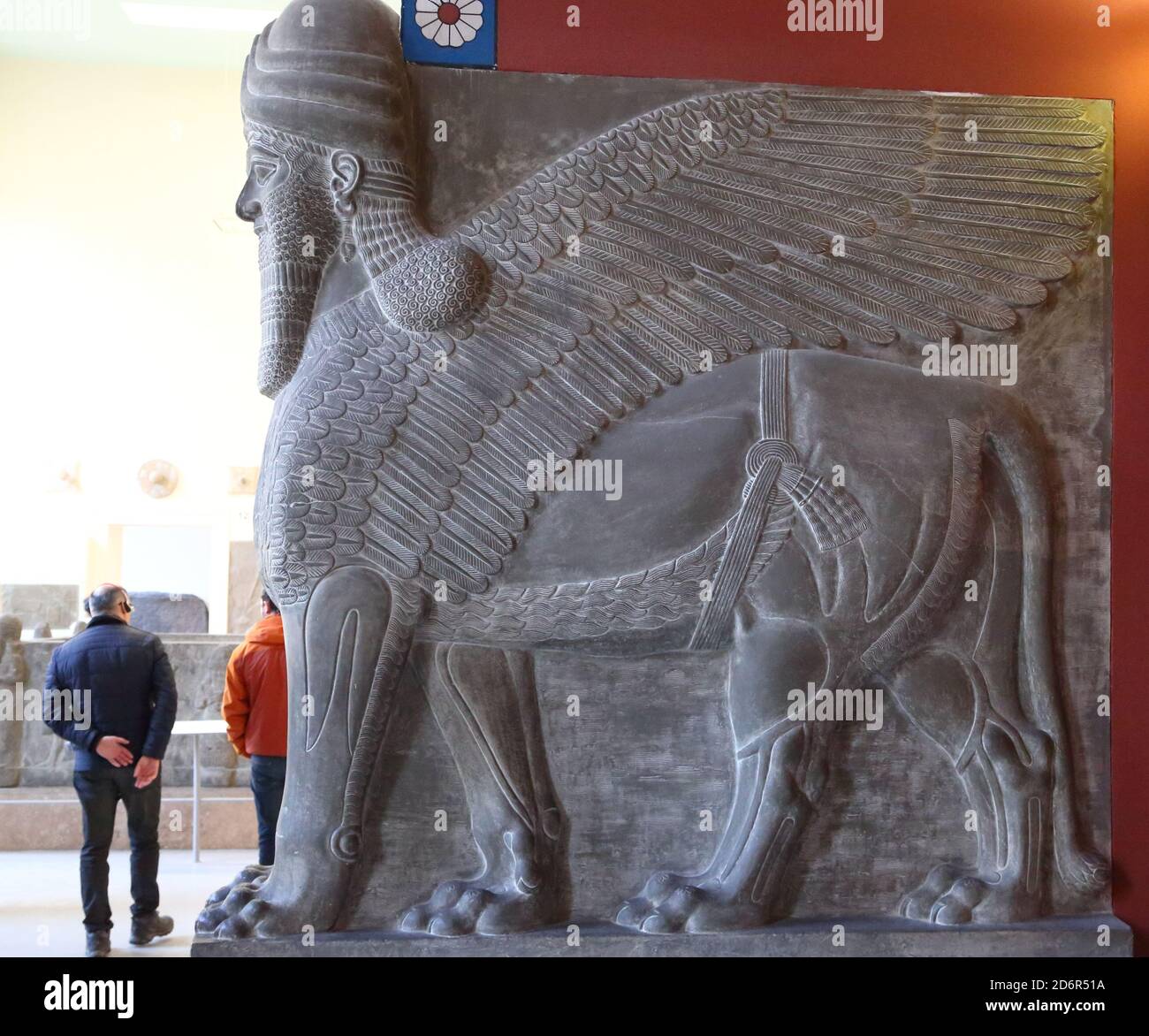 Assyrian sculpture of a Lamassu at the Pergamon Museum, Berlin, Germany ...