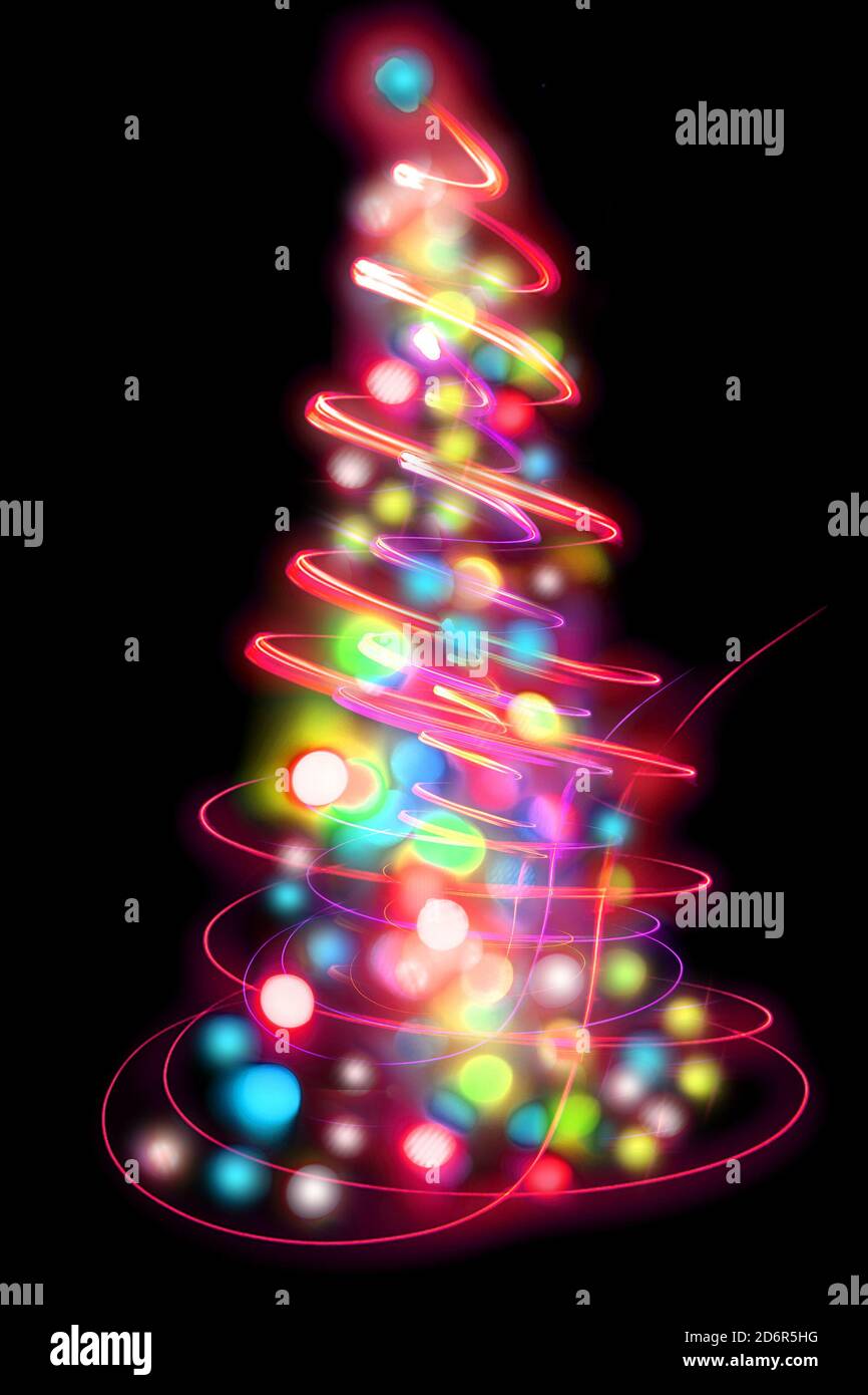 Nice xmas tree with decorations and lights hi-res stock photography and ...