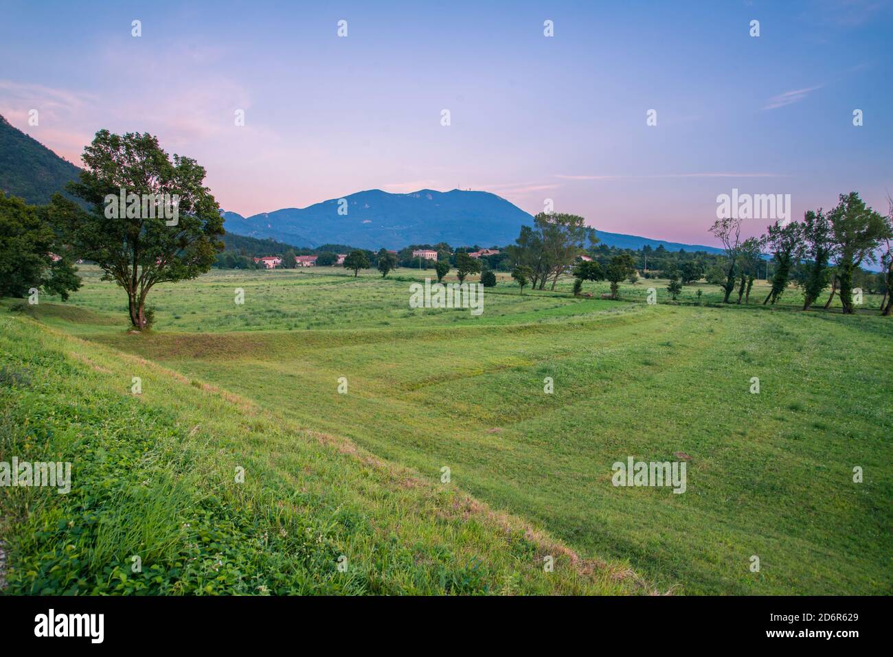 Agricultural landscape in Istria, Croatia, at nightfall Stock Photo - Alamy