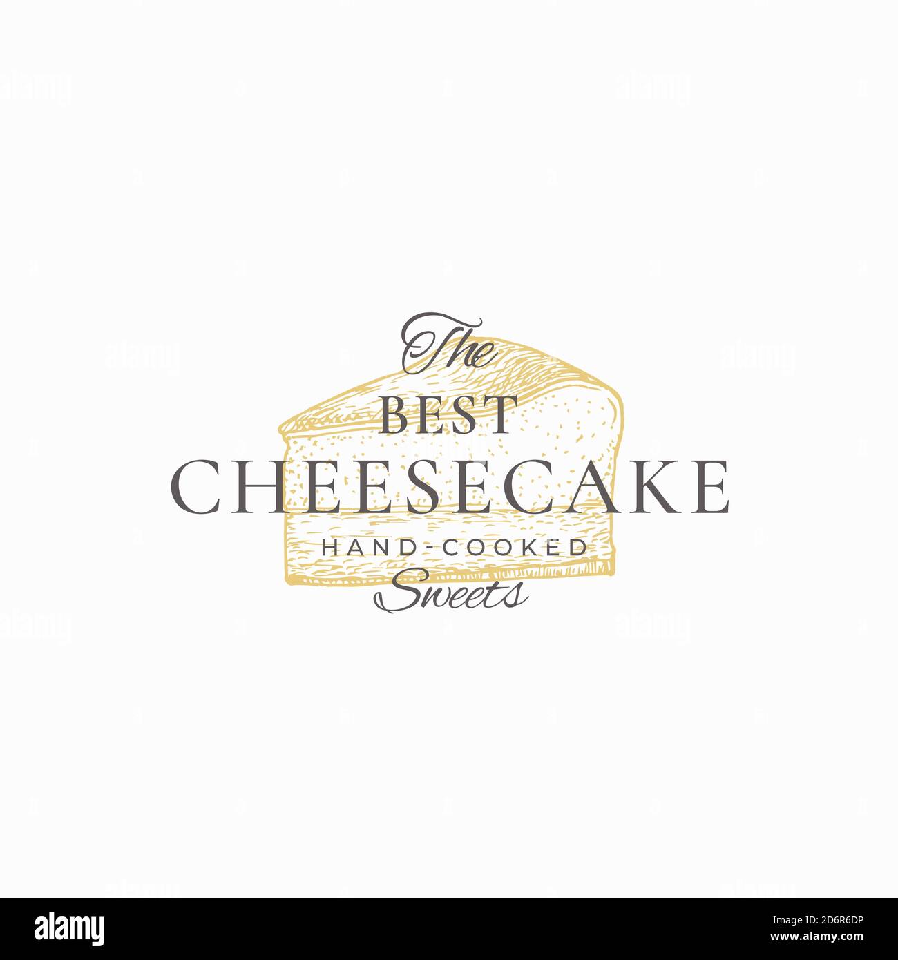 Hand-cooked Cheesecake Abstract Sign, Symbol or Logo Template. Hand ...