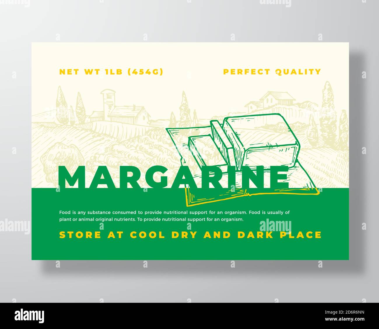 Margarine Dairy Food Label Template. Abstract Vector Packaging Design ...
