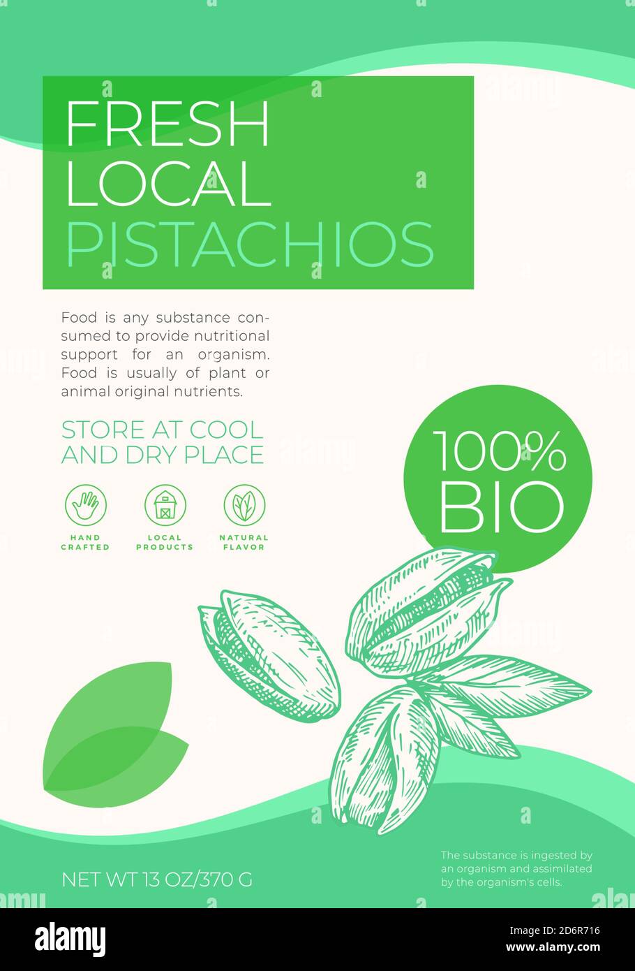 Fresh Local Nuts Label Template. Abstract Vector Packaging Design ...