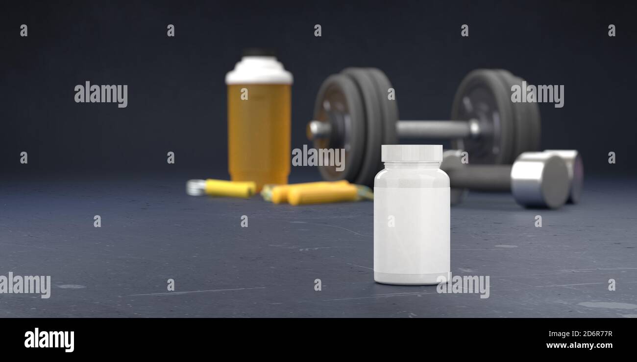Supplement and gym and fitness workout equipment. Sport lifting ...
