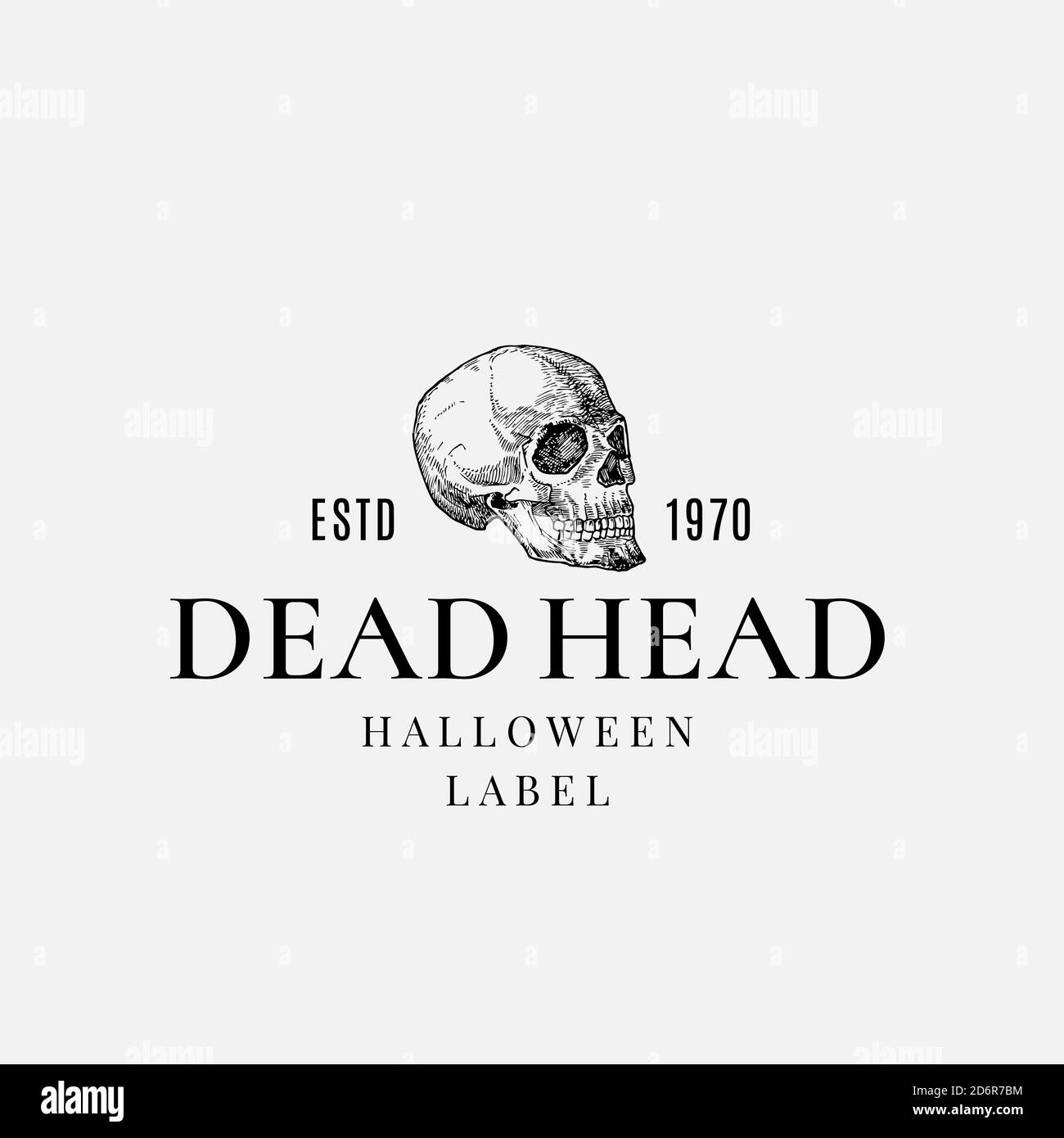 Premium Quality Halloween Logo or Label Template. Hand Drawn Creepy ...