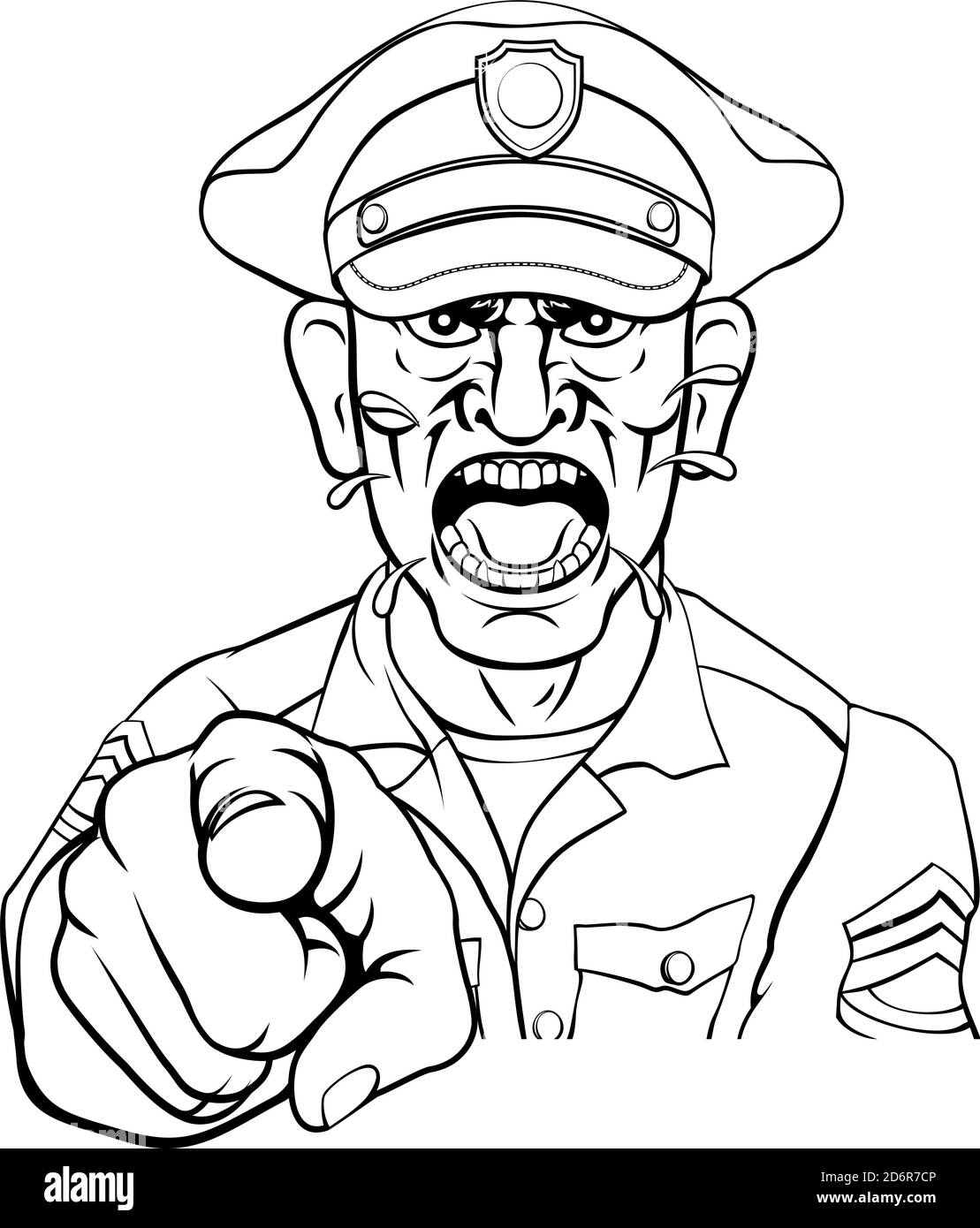 Illustration cartoon angry policeman cop hi-res stock photography and ...