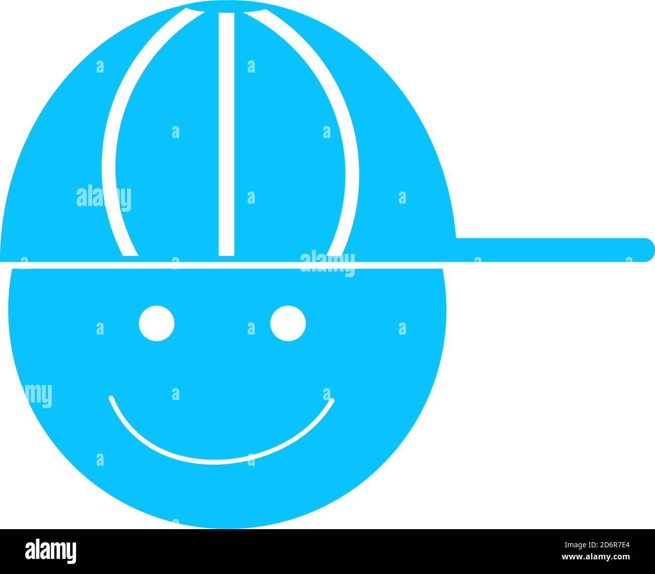 Boy with cap icon flat. Blue pictogram on white background. Vector ...