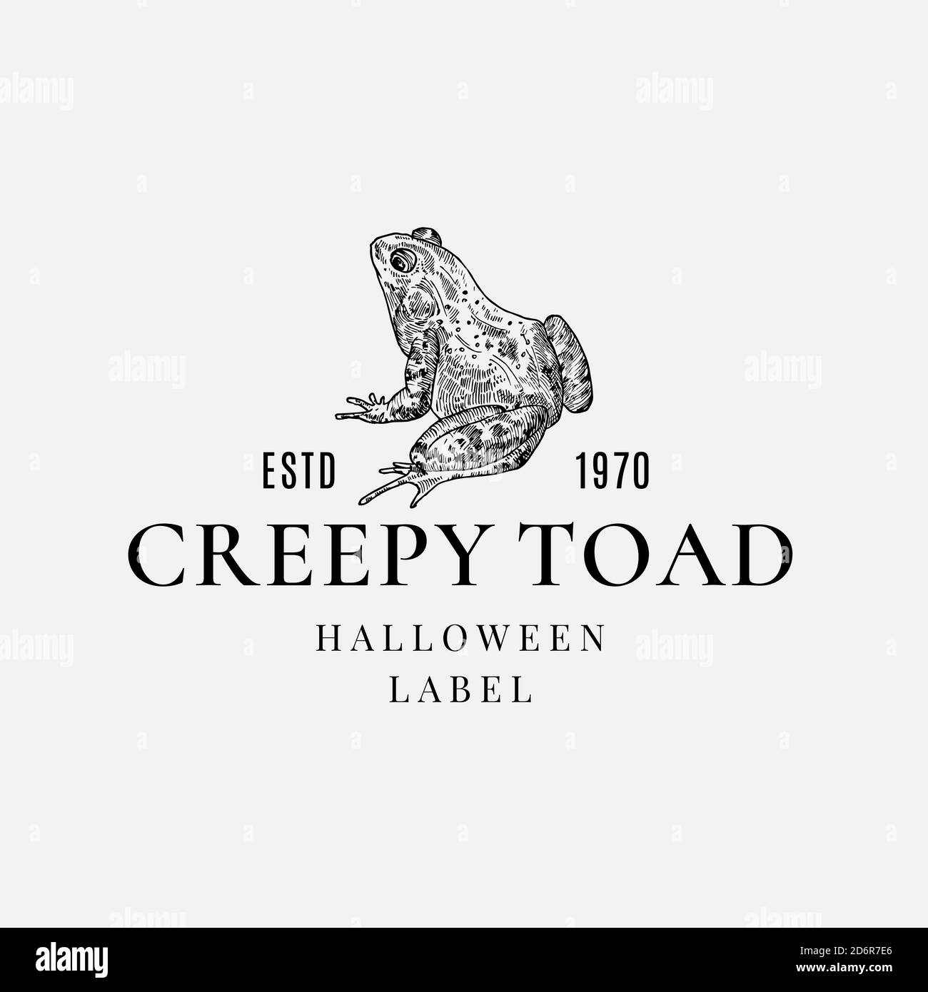 Premium Quality Halloween Logo or Label Template. Hand Drawn Creepy ...