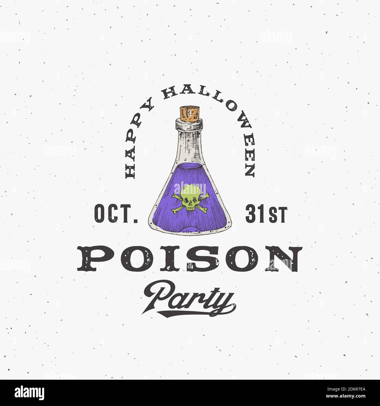 Vintage Style Halloween Logo or Label Template. Hand Drawn Witch Poison ...