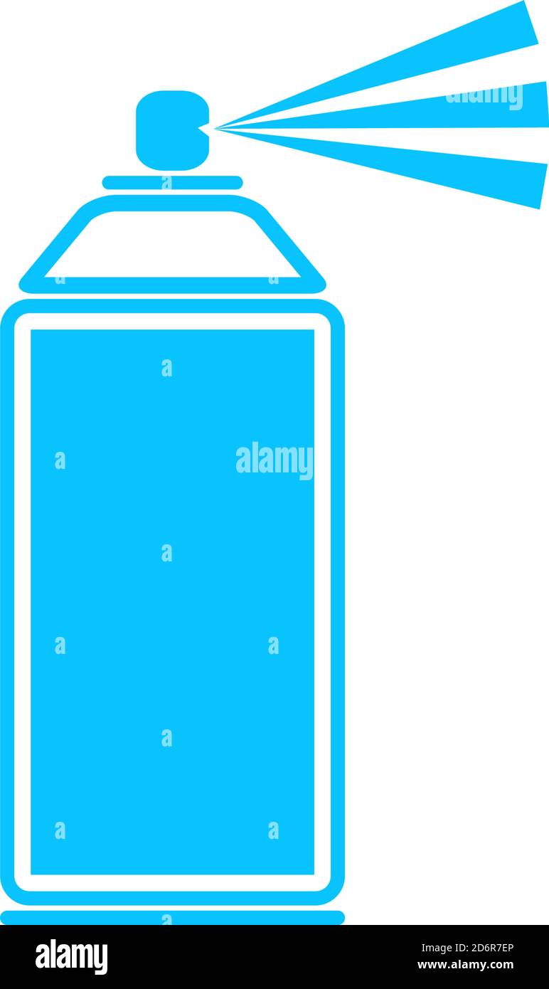 Spray icon flat. Blue pictogram on white background. Vector ...