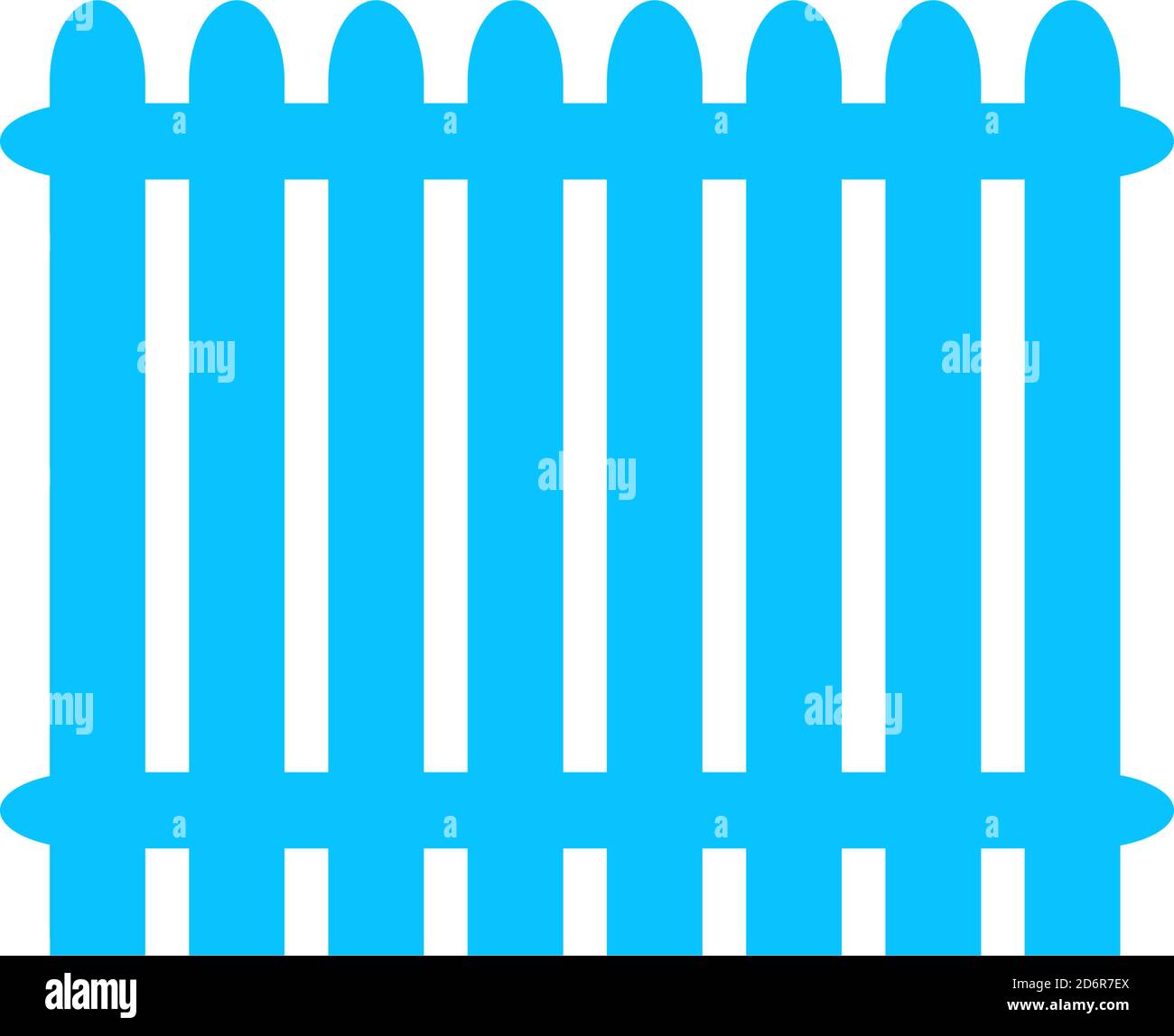 Fence icon flat. Blue pictogram on white background. Vector ...