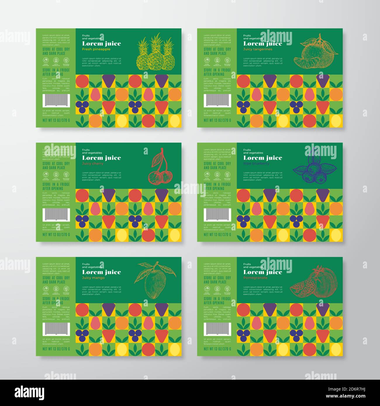 Pattern Juice Label Templates Bundle. Abstract Vector Packaging Design ...