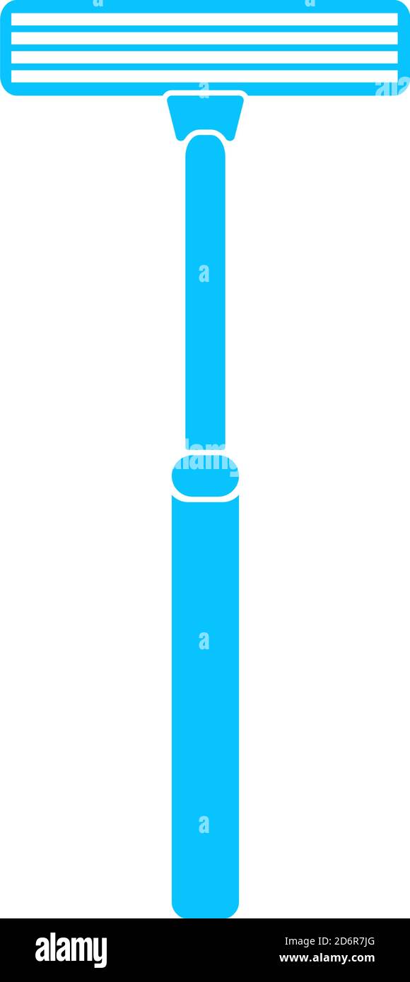Shaving razor icon flat. Blue pictogram on white background. Vector ...
